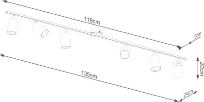 Stropní svítidlo SOLLUX LEMMI 6L bílé GU10 6x10W bez žárovky SL.1228