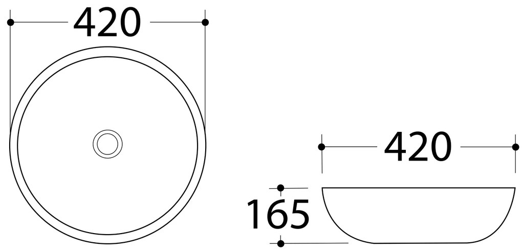Sapho, DALMA keramické umyvadlo 42x16,5x42 cm, grigio, MM113