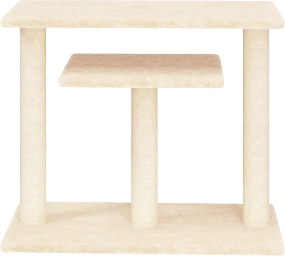 Škrabadlo pro kočky s plošinami krémové 62,5 cm 172046