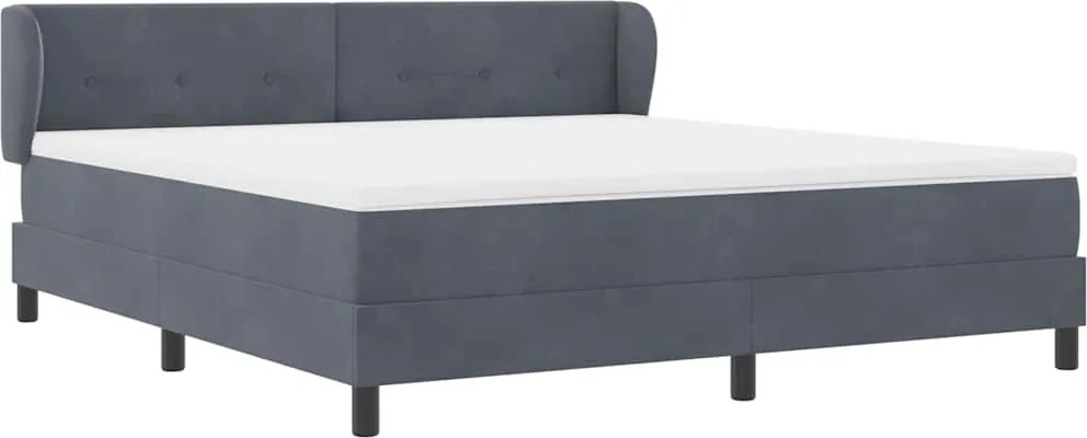 Postel s boxspringem s čelo Tmavě šedá 180 x 200 cm samet 3340401