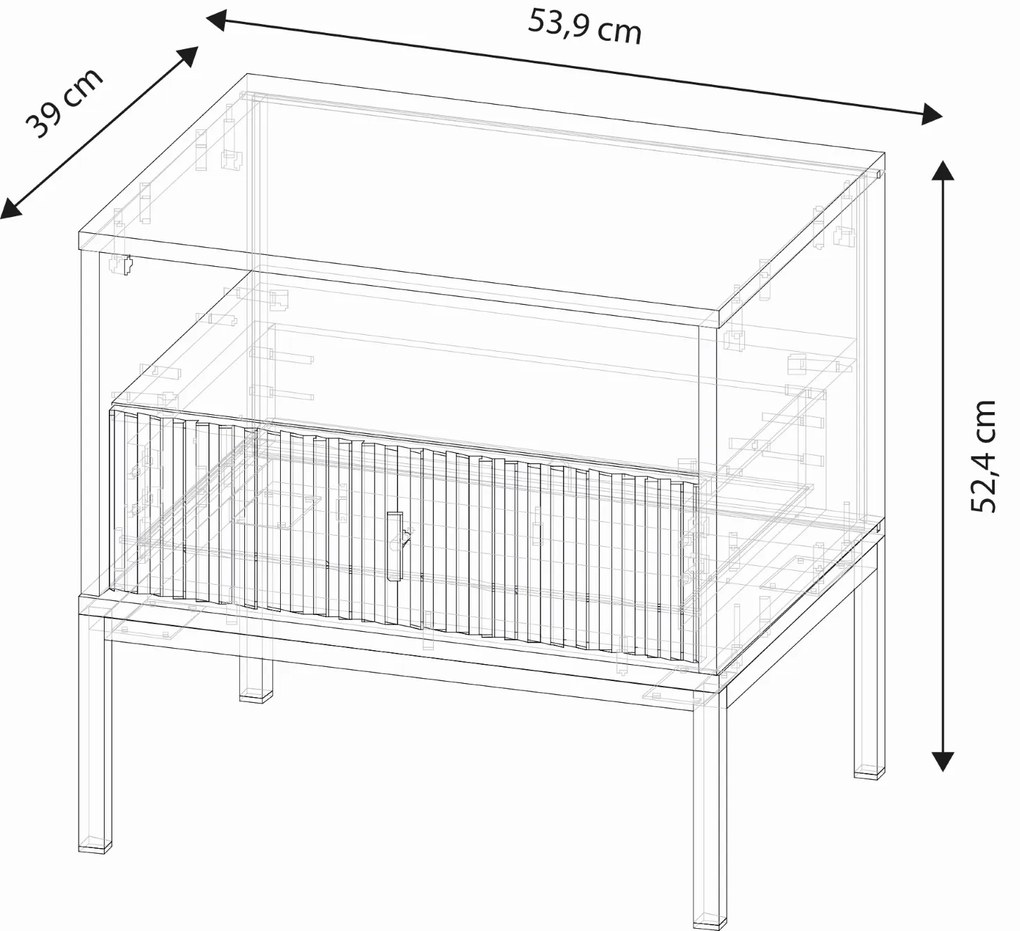 Noční stolek Maggiore 53,9 cm kašmír/zlatý