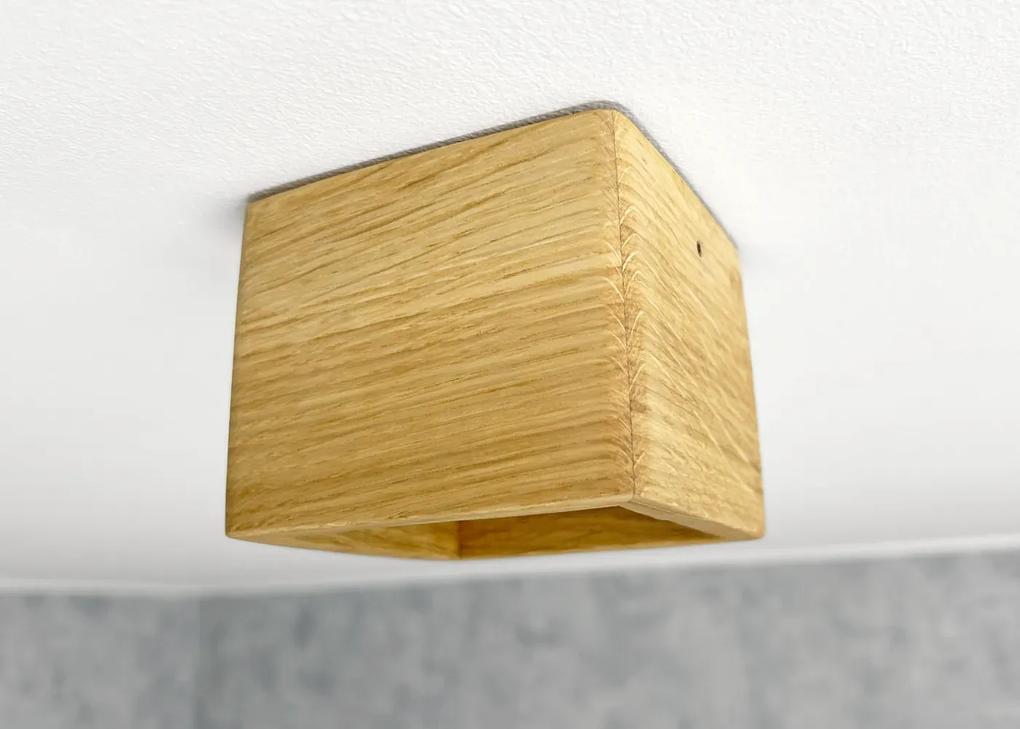 Světlo z dubu, 10W, výroba v ČR, stropní svítidlo BLOKK S 10W, vyrobené ručně z dubového dřeva Teplá bílá 3000 K