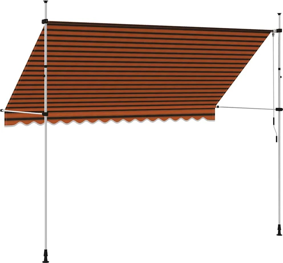 Ručně zatahovací markýza 350 cm oranžovo-hnědá 145839