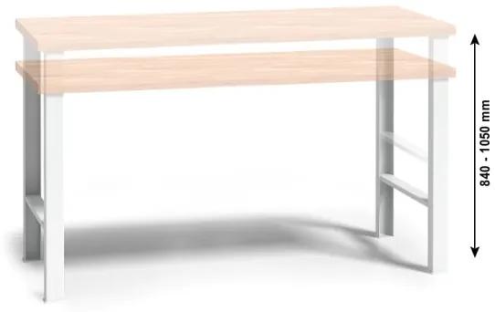 Pracovní stůl do dílny WL, buková spárovka, nastavitelné kovové nohy, 2000 mm