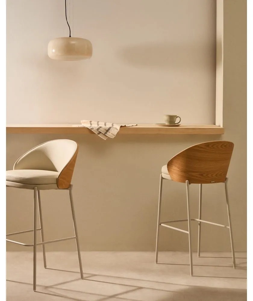 Béžová/v přírodní barvě barová židle (výška sedáku 77 cm) Eamy – Kave Home