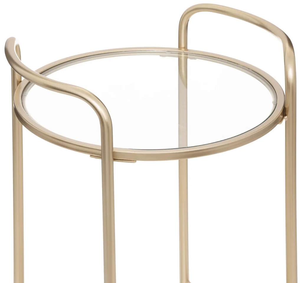 Odkládací vozík THALIA GOLD na kolečkách, 75 cm, zlatý