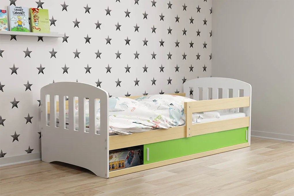 ImportWorld Dětská postel Bohuš 1 80x160 - 1 osoba – Borovice, Zelená