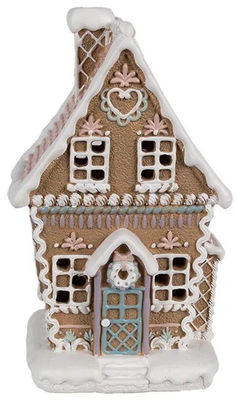 Hnědá svítící perníková chaloupka Gingerbread House - 13*10*21 cm / 3*AAA