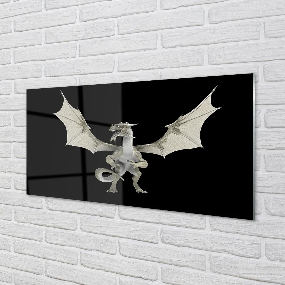 akrylový obraz bílý drak 100x50 cm