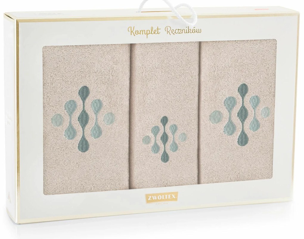 Sada ručníků 3 ks. Powder moleskin 8462/5901 v krabici Zwoltex