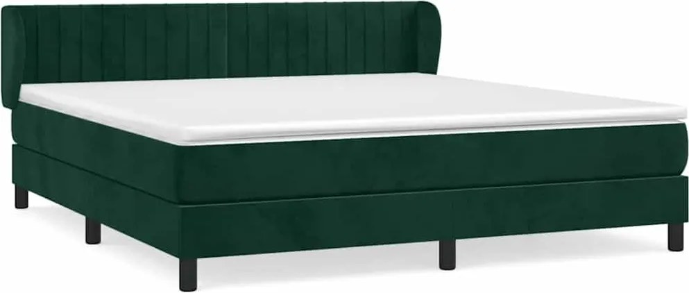 Box spring postel s matrací tmavě zelená 180x200 cm samet 3127628