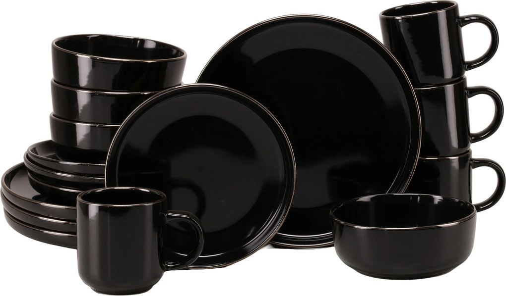 XXXLutz KOMBINOVANÁ SOUPRAVA Nordic Festive Schwarz 16dílné Creatable - Online Only nádobí - 007768073902