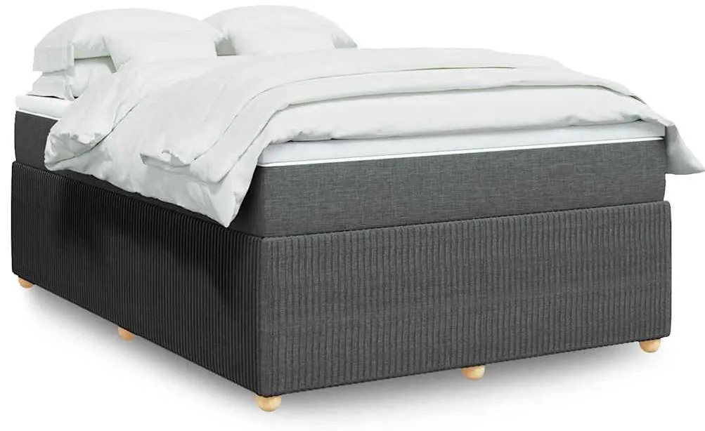 Box spring postel s matrací tmavě šedá 160x200 cm textil 3285582