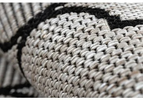 Dywany Luszczow Kusový koberec SIZAL FLOORLUX 20607 Marocká mřížka stříbrný / Černá Rozměr koberce: 60 x 110 cm