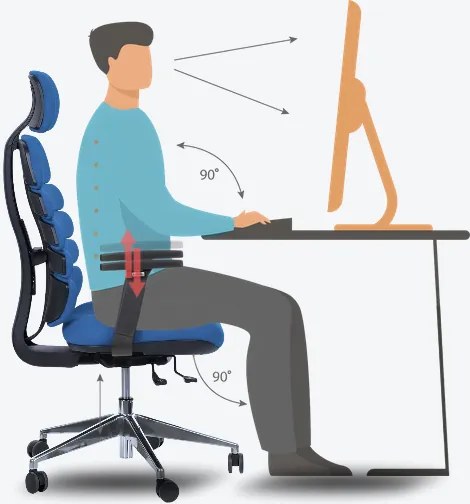 MERCURY Ergonomická kancelářská židle WORKEASE - modrá látka