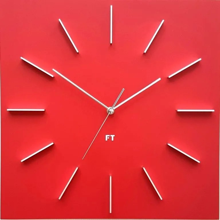Designové nástěnné hodiny future time ft1010rd square red 40cm