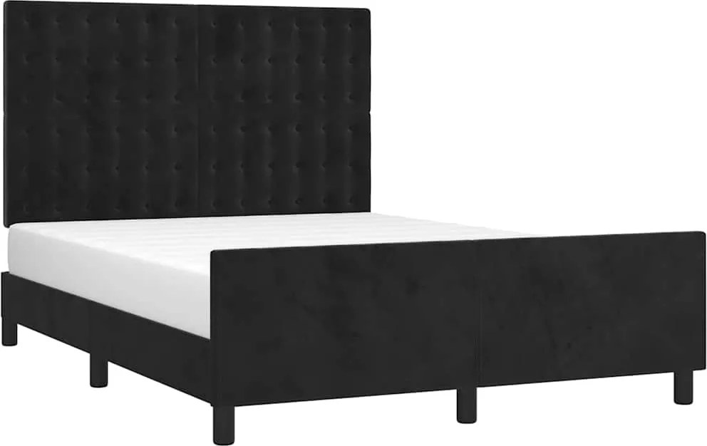 Rám postele bez matrace černý 140 x 190 cm samet 3125997