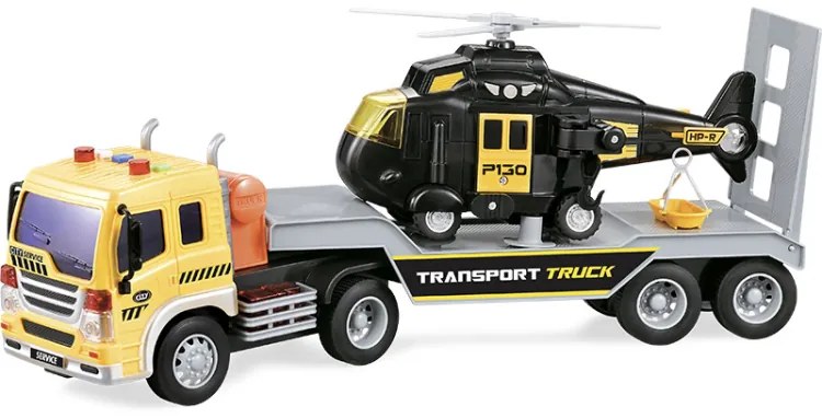 CITY SERVICE CAR - 1:16 Tahač s návěsem a vrtulníkem 571C