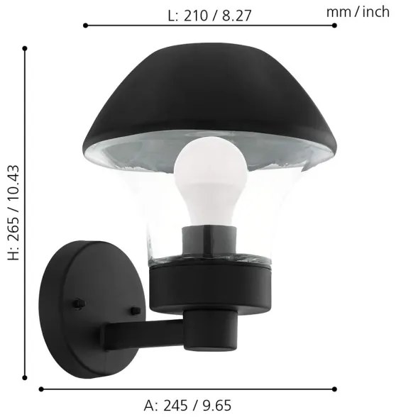 Eglo 97446 - LED Stmívatelné venkovní svítidlo VERLUCCA-C 1xE27/9W/230V IP44 BT