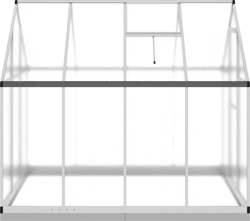 Skleník s podkladovým rámem stříbrný 224 x 169 x 202 cm hliník 3266323