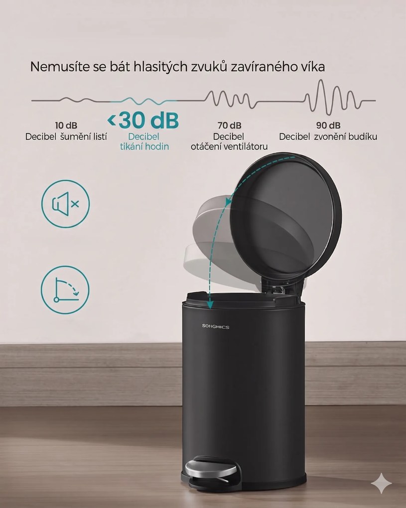 Odpadkový koš Jelis 3 L černý