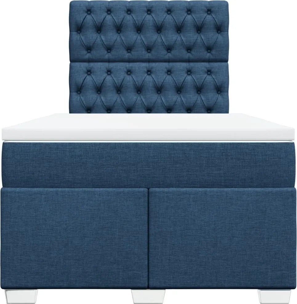 Box spring postel s matrací modrá 120x200 cm textil 3290468