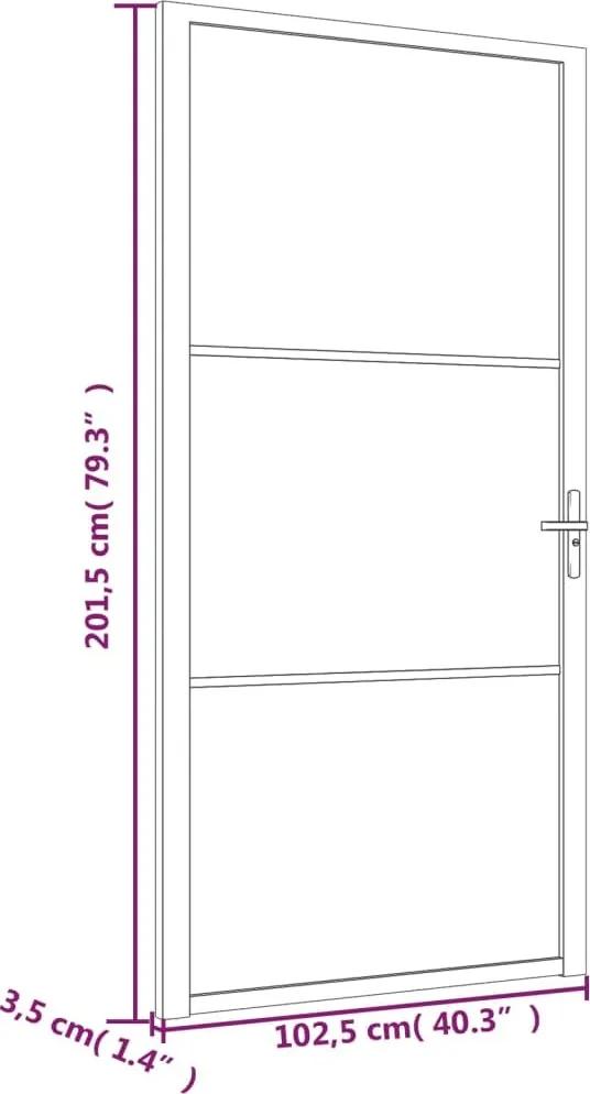 vidaXL Interiérové dveře 102,5 x 201,5 cm černé matné sklo a hliník [350563] Barva: Bílá a průhledná