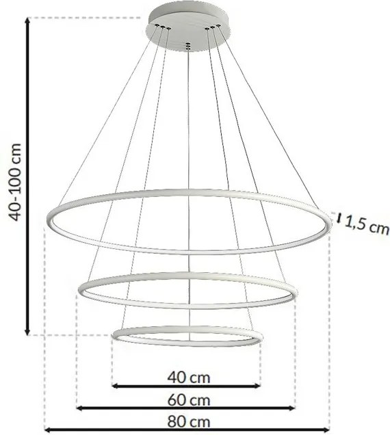 Závěsné LED svítidlo Orion, 3x LED 99w, 3000k, w