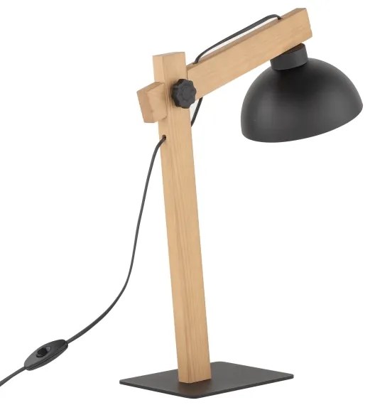 Stolní lampa OSLO 1xE27/15W/230V borovice/černá