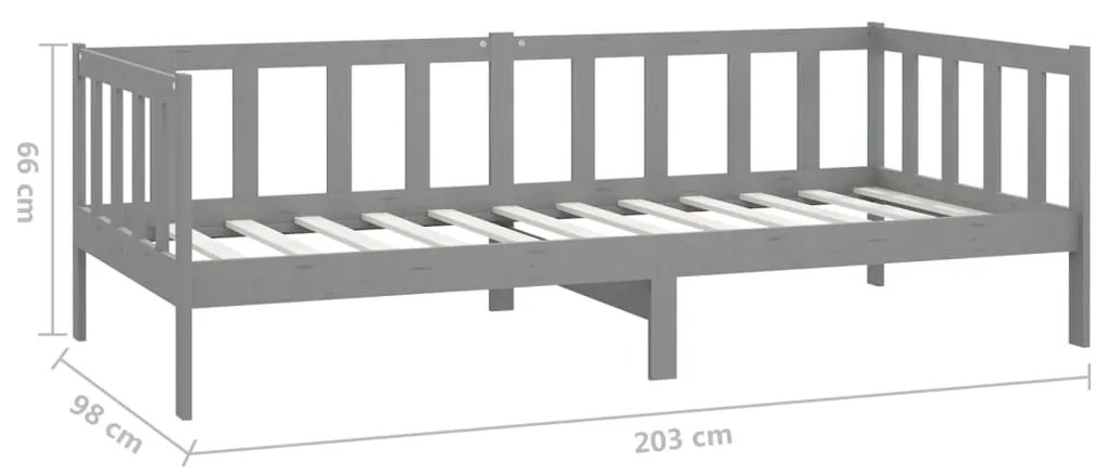 vidaXL Marketos Denní postel s matrací 90 x 200 cm šedá masivní borové dřevo