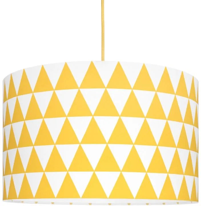 YoungDeco Textilní závěsná lampa Triangle - žlutá