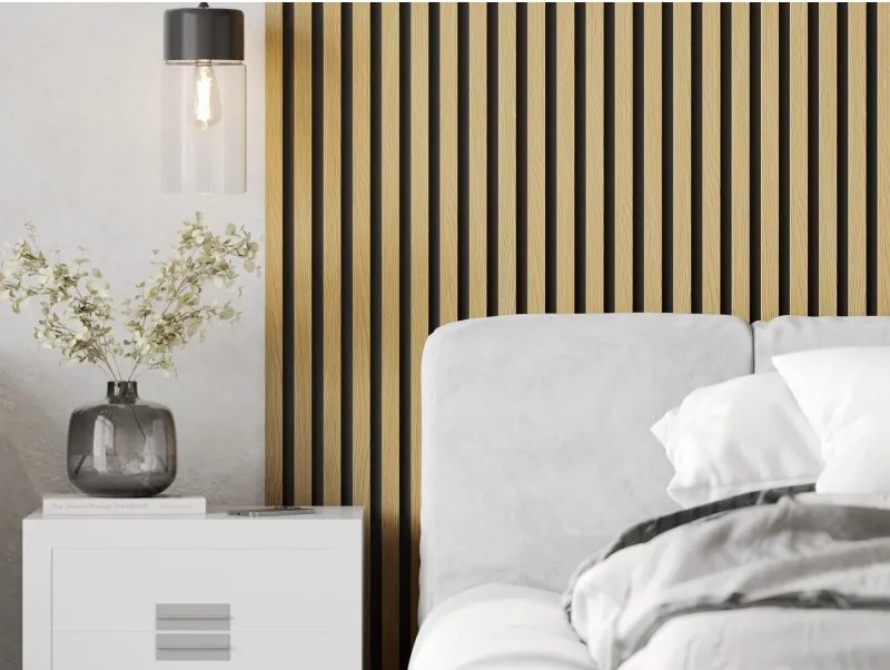 Mexen Lam-B, akustické stěnové lamely 275 × 30 cm, HDF deska 4 mm, technická dýha, dub zlatavý, 275307-3015-003