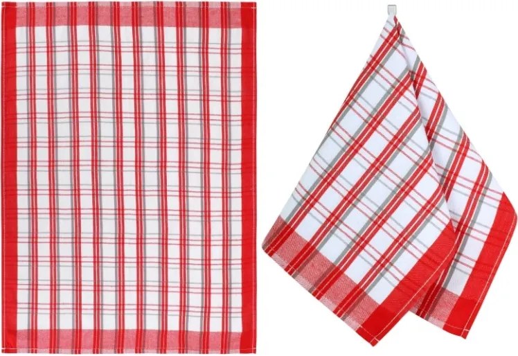 Bellatex Kuchyňská utěrka 1 ks 50x70 cm Kostka Červená