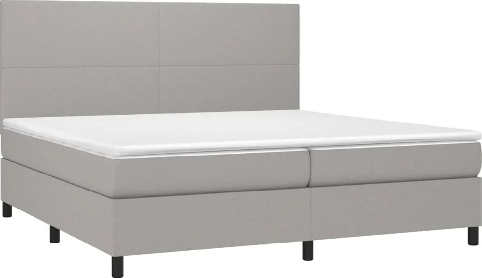 Box spring postel s matrací světle šedá 200 x 200 cm textil 3141641