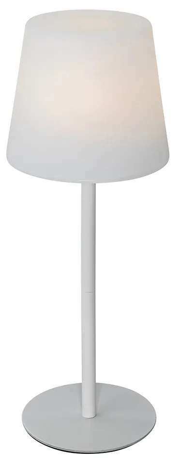 Stolní lampa bílá dobíjecí vč. LED a stmívače IP54 - Jude Biano.cz