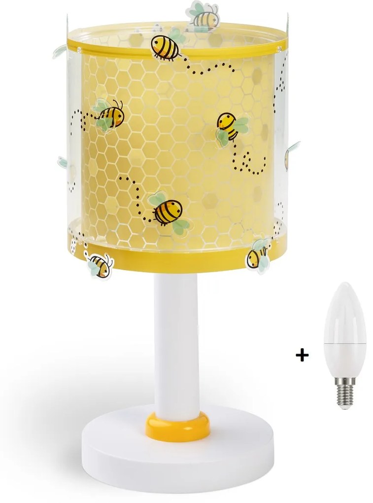 Dalber 71091 BEE HAPPY - Dětská stolní lampička se včeličkami  + Dárek LED žárovka