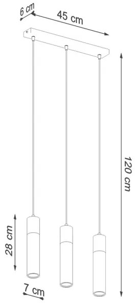 Sollux SL.0967 - Lustr na lanku ZANE 3xGU10/40W/230V beton/dřevo