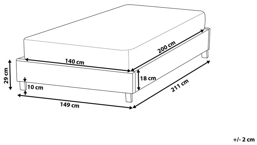 Manželská postel 140 cm ROXENNE (s roštem) (béžová). 1007473