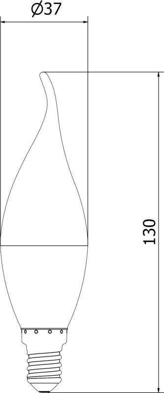 Mexen Nova, LED žárovka plamen E14, C37, 5W, Neutrální - 4000K, 525 lm - L106-E14-0540-01