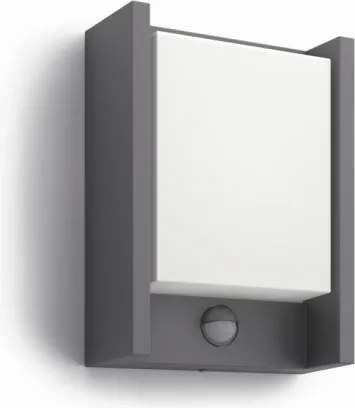 LED venkovní nástěnné svítidlo Philips Arbour 16461/93/16 6W 600lm 2700K teplá bílá, s pohybovým čidlem