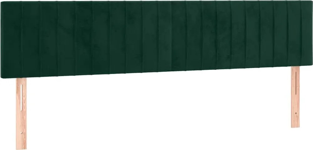 Čelo postele s LED tmavě zelené 160x5x78/88 cm samet 3121907