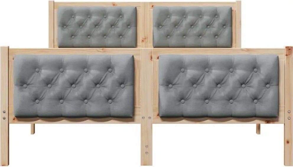 Rám postele Světle šedá 140 x 190 cm Masivní borové dřevo 3394293