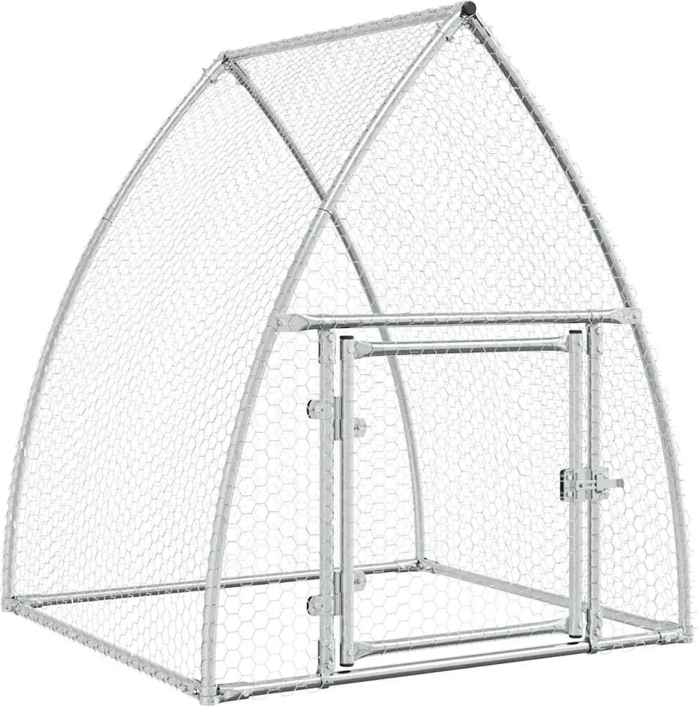 Klec pro kuřata stříbrná 100 x 105 x 120 cm pozinkovaná ocel 172552