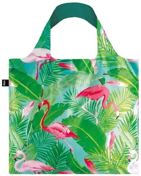 Skládací nákupní taška LOQI WILD Flamingos
