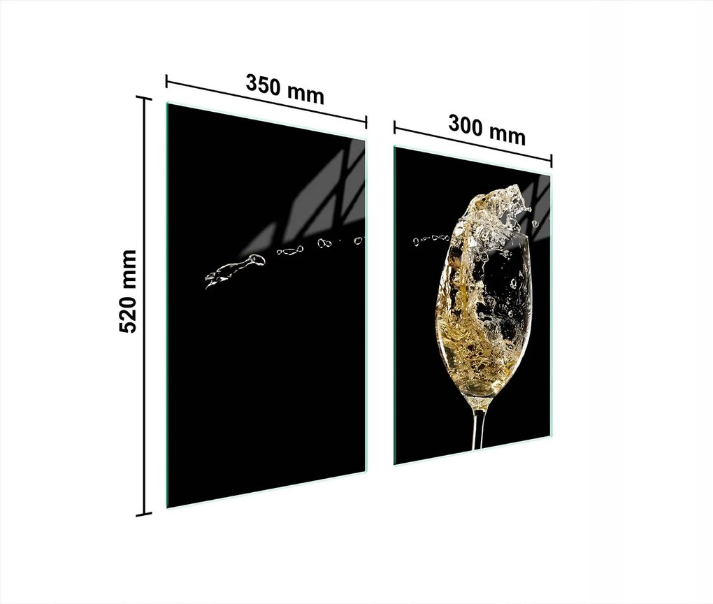 Skleněná Ochranná Deska Do Kuchyně 65x52 Víno