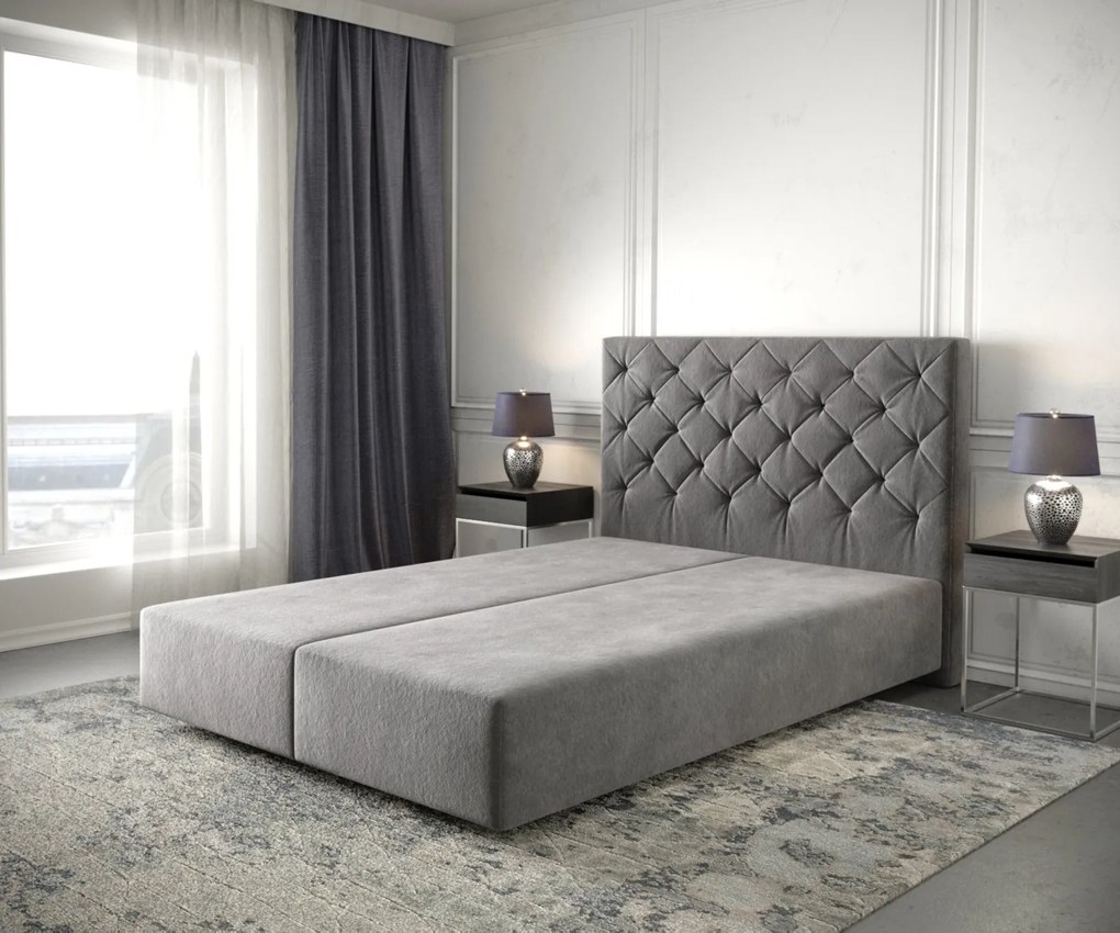 DELIFE Postel Boxspring Dream-Great 160x200 cm mikrovlákno taupe