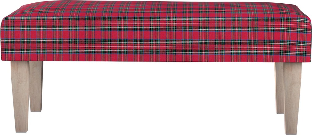 Dlouhá lavička 100x40cm barva červená látka vzorované