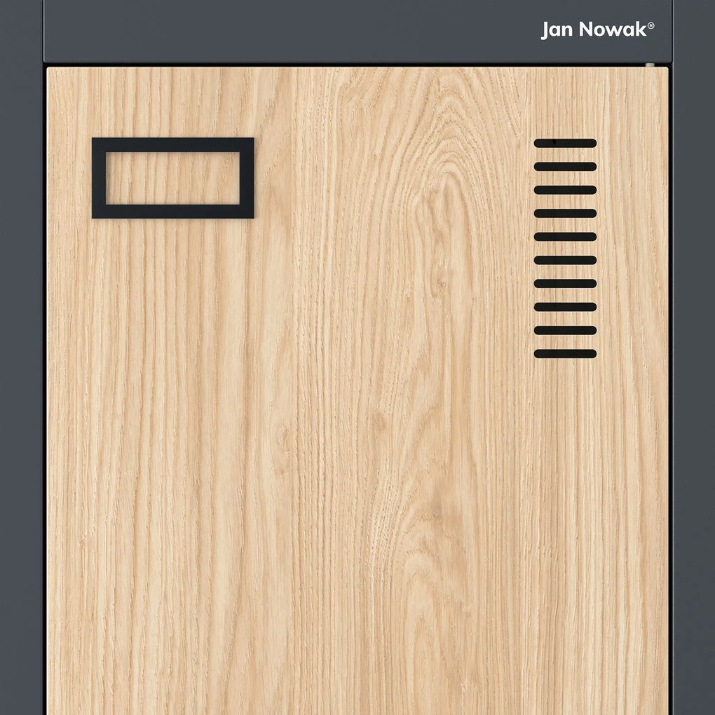 Zaměstnanecká skříňka čtyřkomorová antracitová/dub sonoma, 800x1800x500 mm: KACPER Eco Design