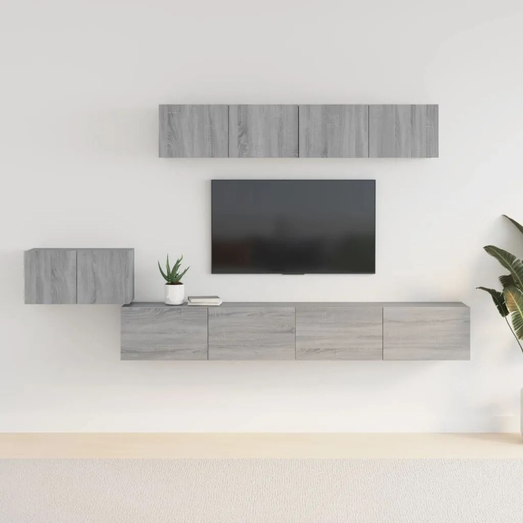 5dílný set TV skříněk šedý sonoma kompozitní dřevo 3114436