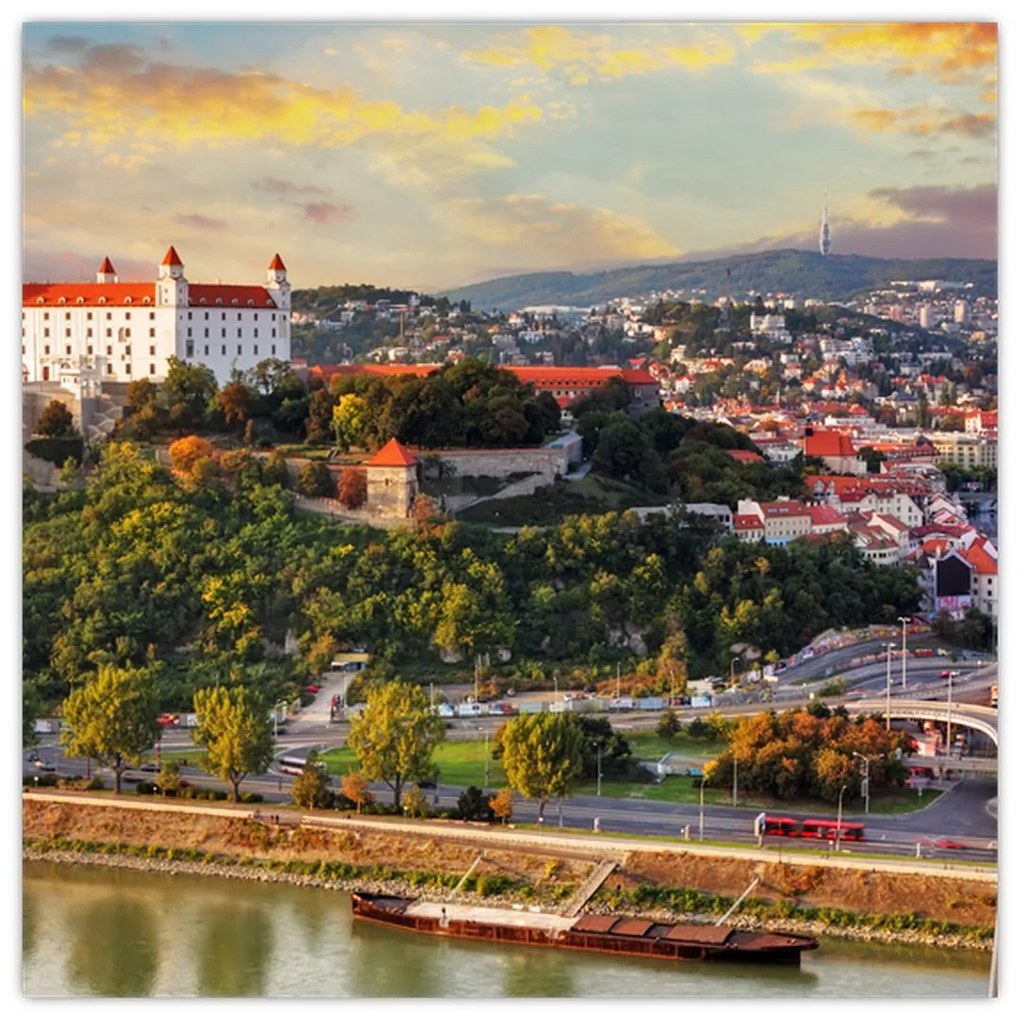 Obraz - Panorama Bratislavy, Slovensko (30x30 cm)